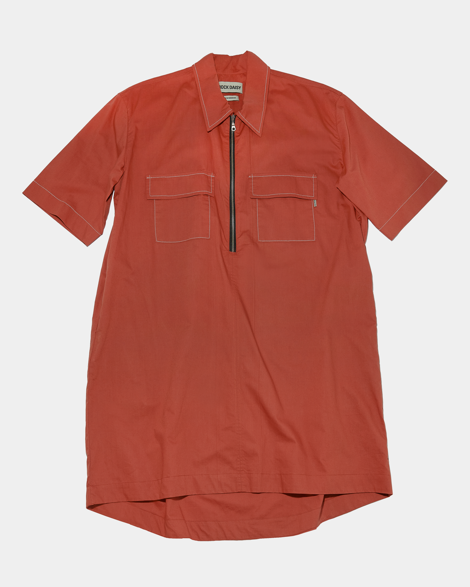 Geri Boxy TENCEL™ Dress Brick Red - ROCK DAISY Singapore